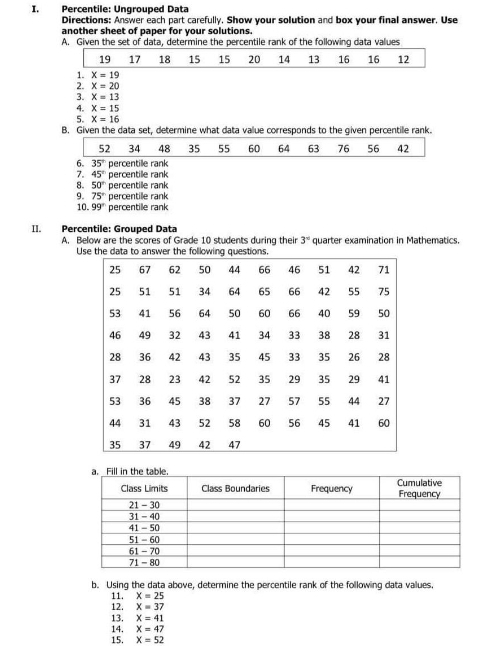 Solved Percentile: Ungrouped DataeconSE SWer each part | Chegg.com