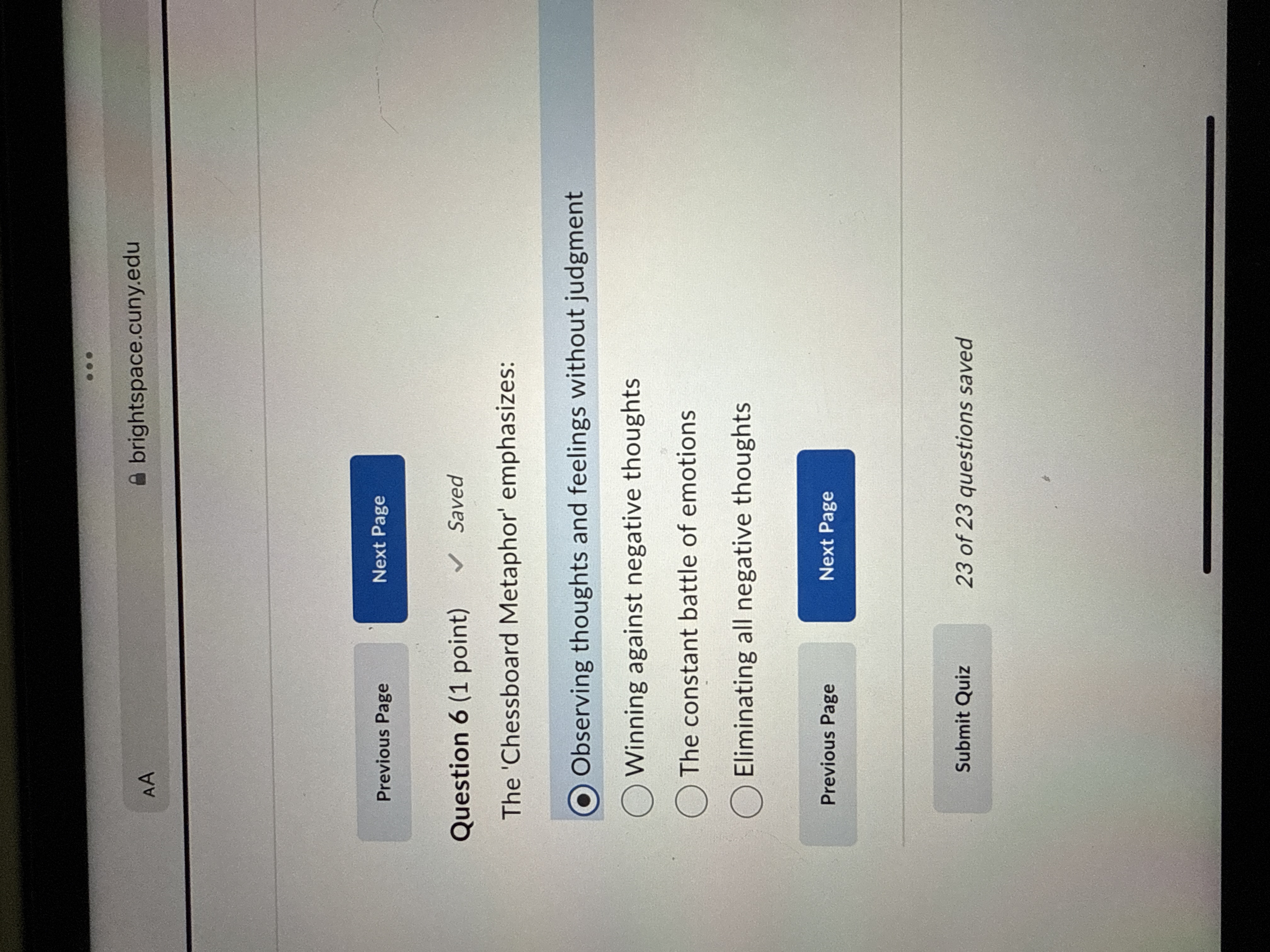 Solved Question 6 (1 ﻿point) ﻿The 'Chessboard Metaphor' | Chegg.com