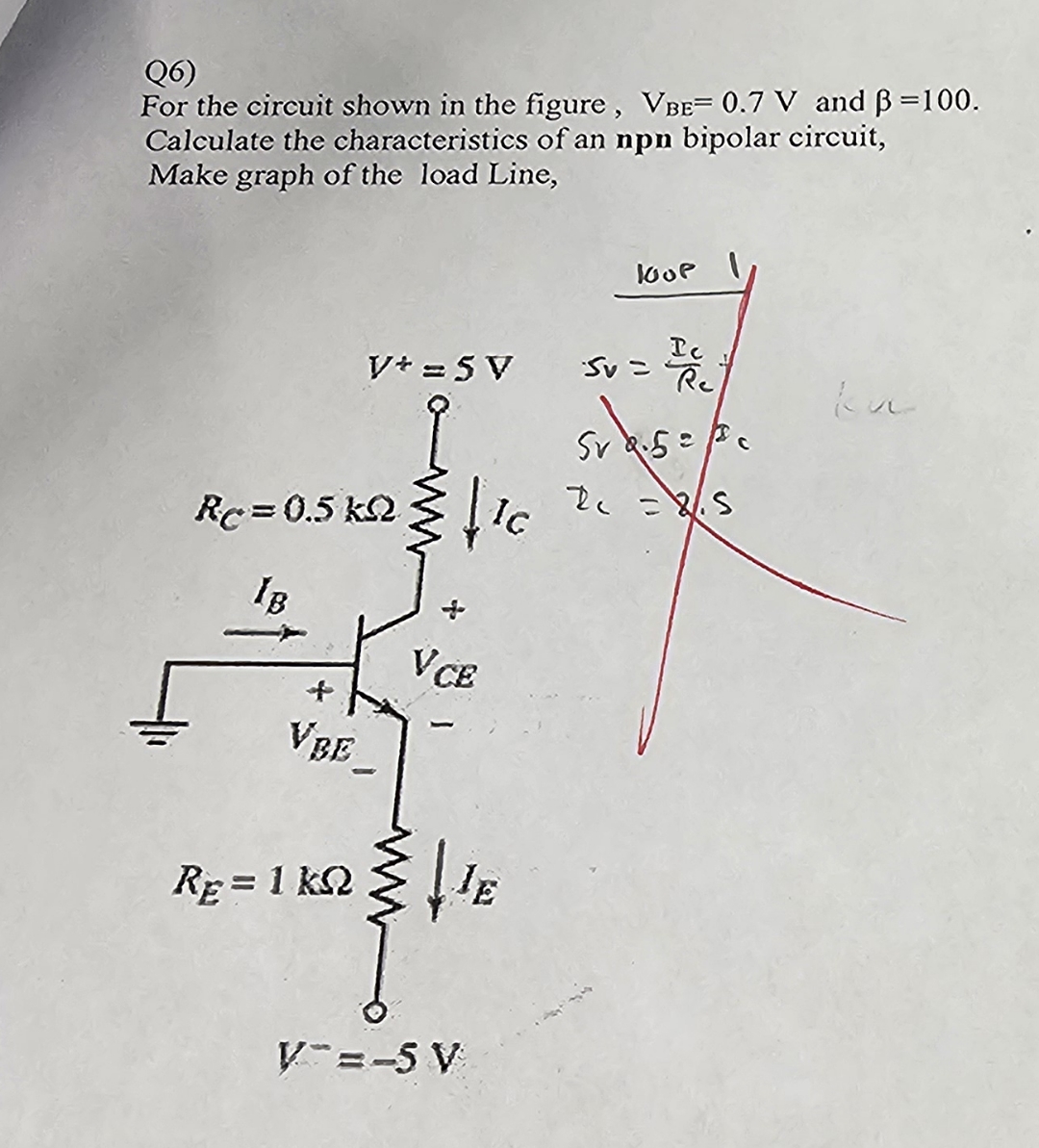 Solved Q6)For the circuit shown in the figure, VBE= 0.7 ﻿V | Chegg.com