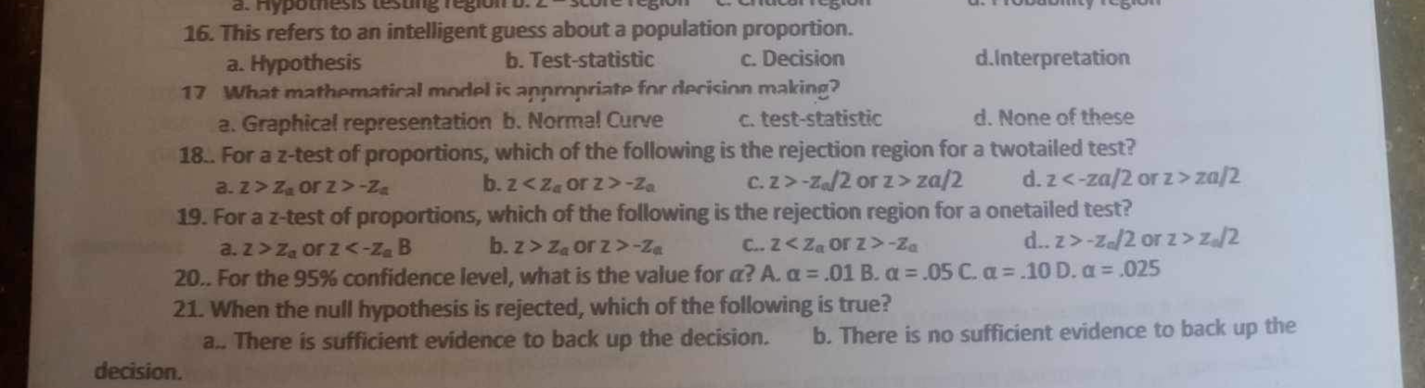 Solved This refers to an intelligent guess about a | Chegg.com