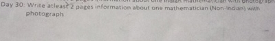 Solved Day 30: Write atleast 2 ﻿pages information about one | Chegg.com