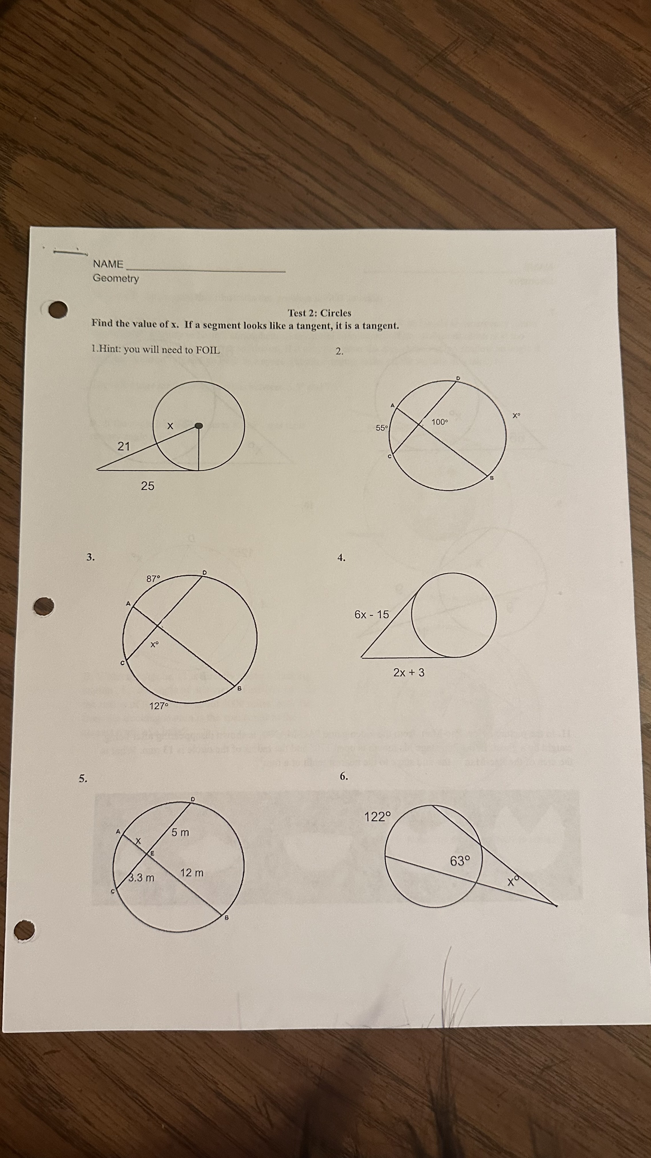 Solved Find the value of x. ﻿If a segment looks like a | Chegg.com