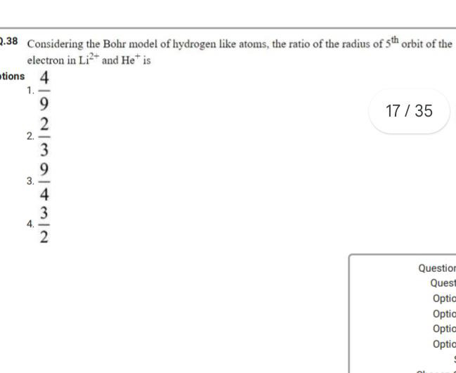 Solved code class="asciimath">2.38 ﻿Considering the Bohr | Chegg.com