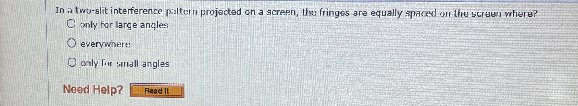 Solved In A Two Slit Interference Pattern Projected On A