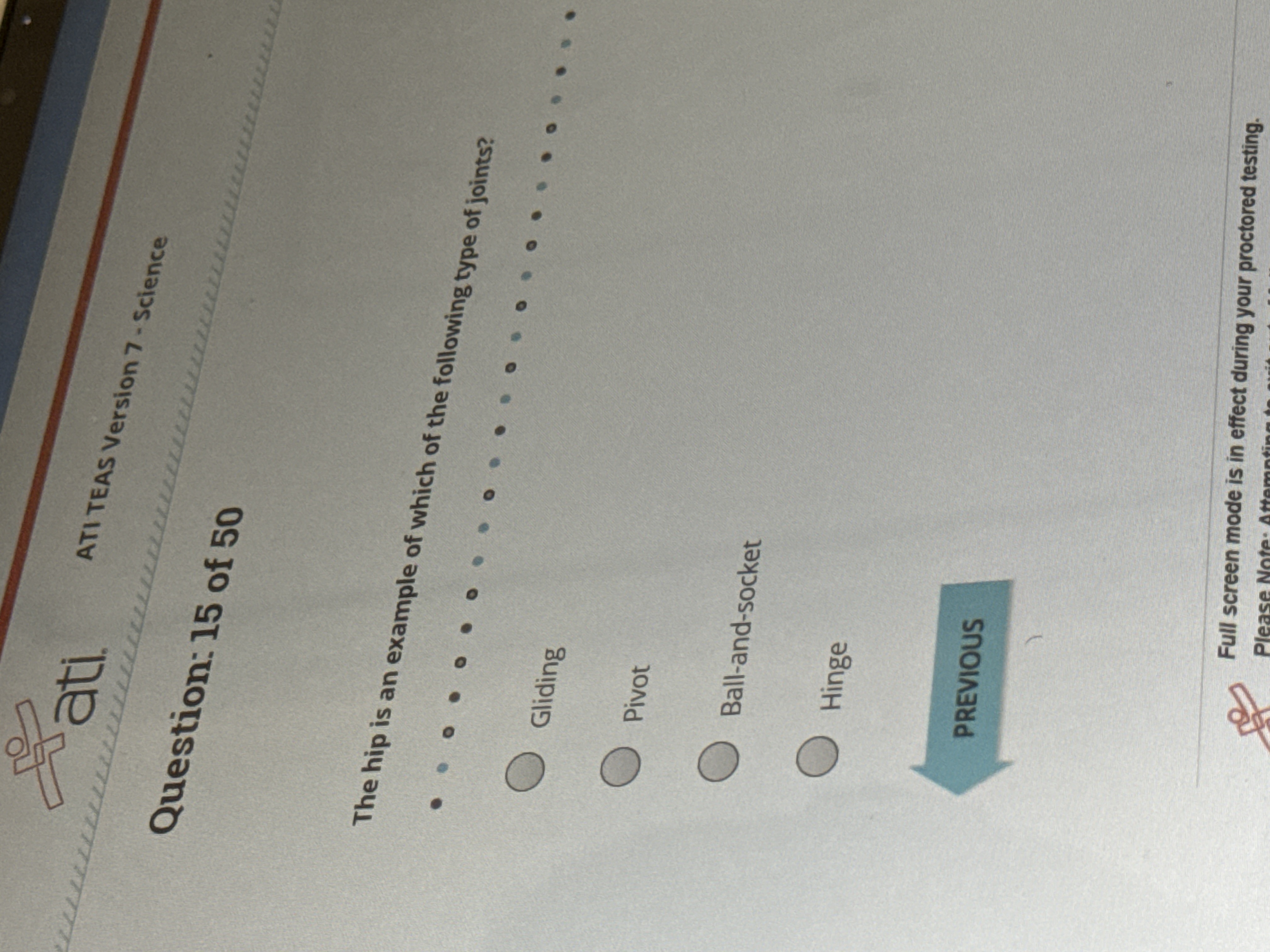 Solved The hip is an example of which of the following type | Chegg.com