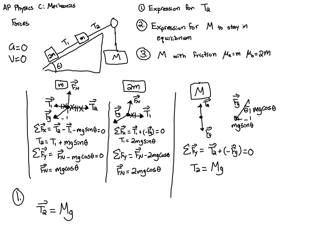 Solved AP Physics C: Mechanies(1.) ﻿Expression for | Chegg.com