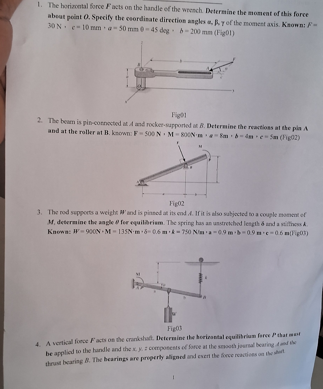 Solved The horizontal force F ﻿acts on the handle of the | Chegg.com