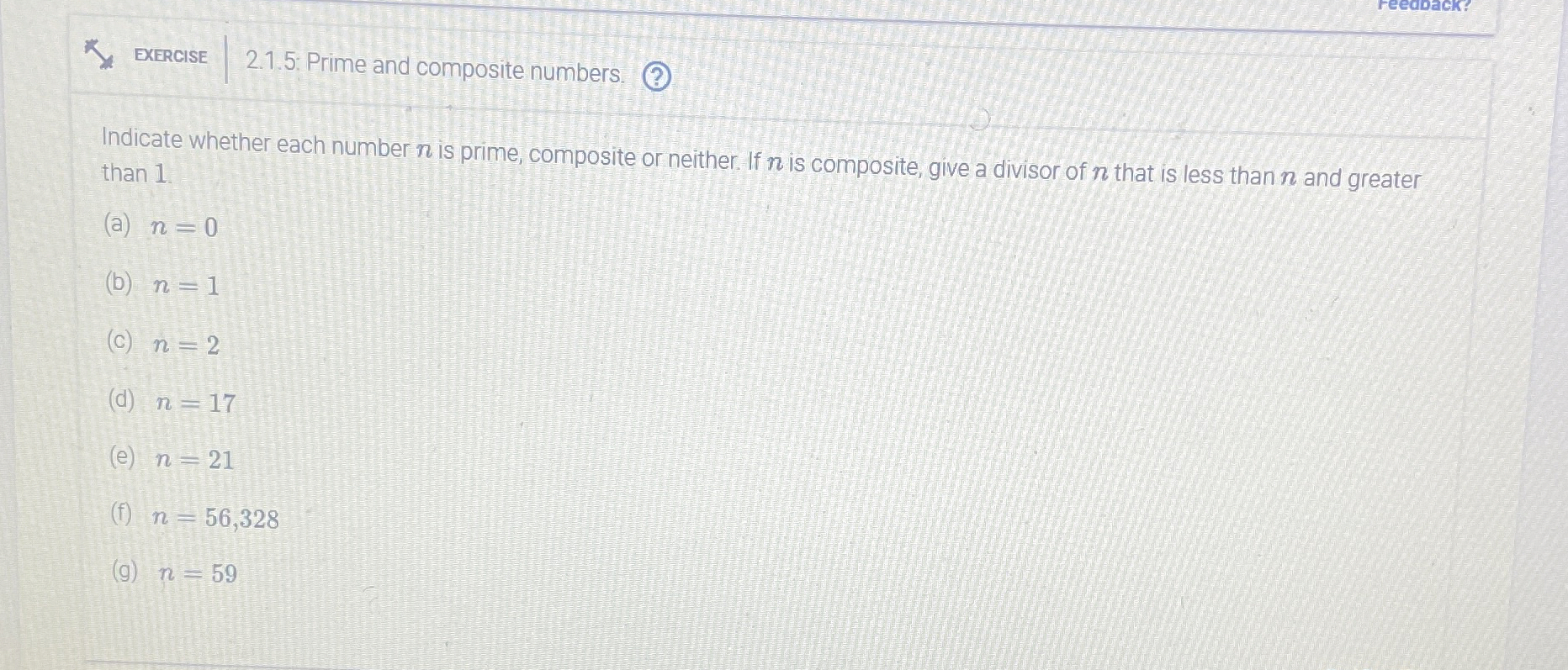 Solved Indicate whether each number n ﻿is prime, composite | Chegg.com