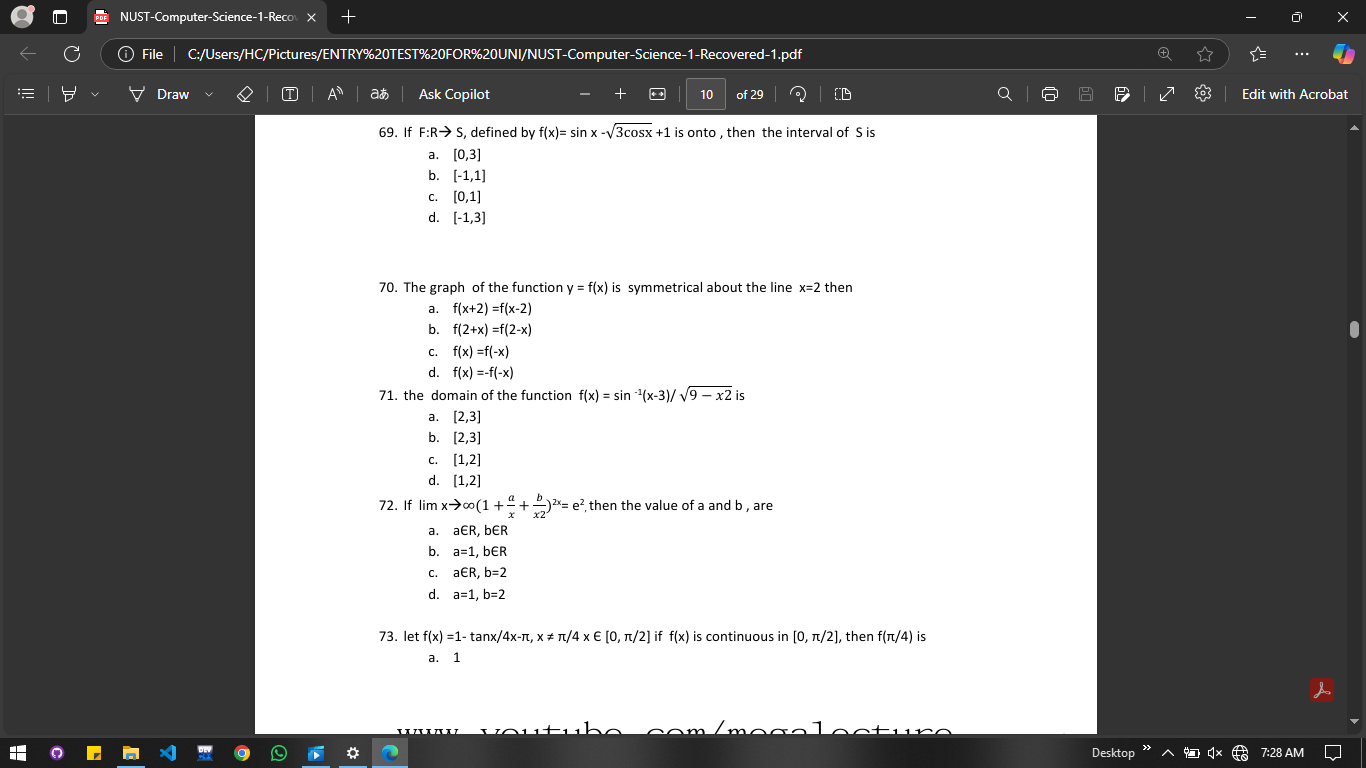 code class="asciimath">If F:R->S, ﻿defined by | Chegg.com