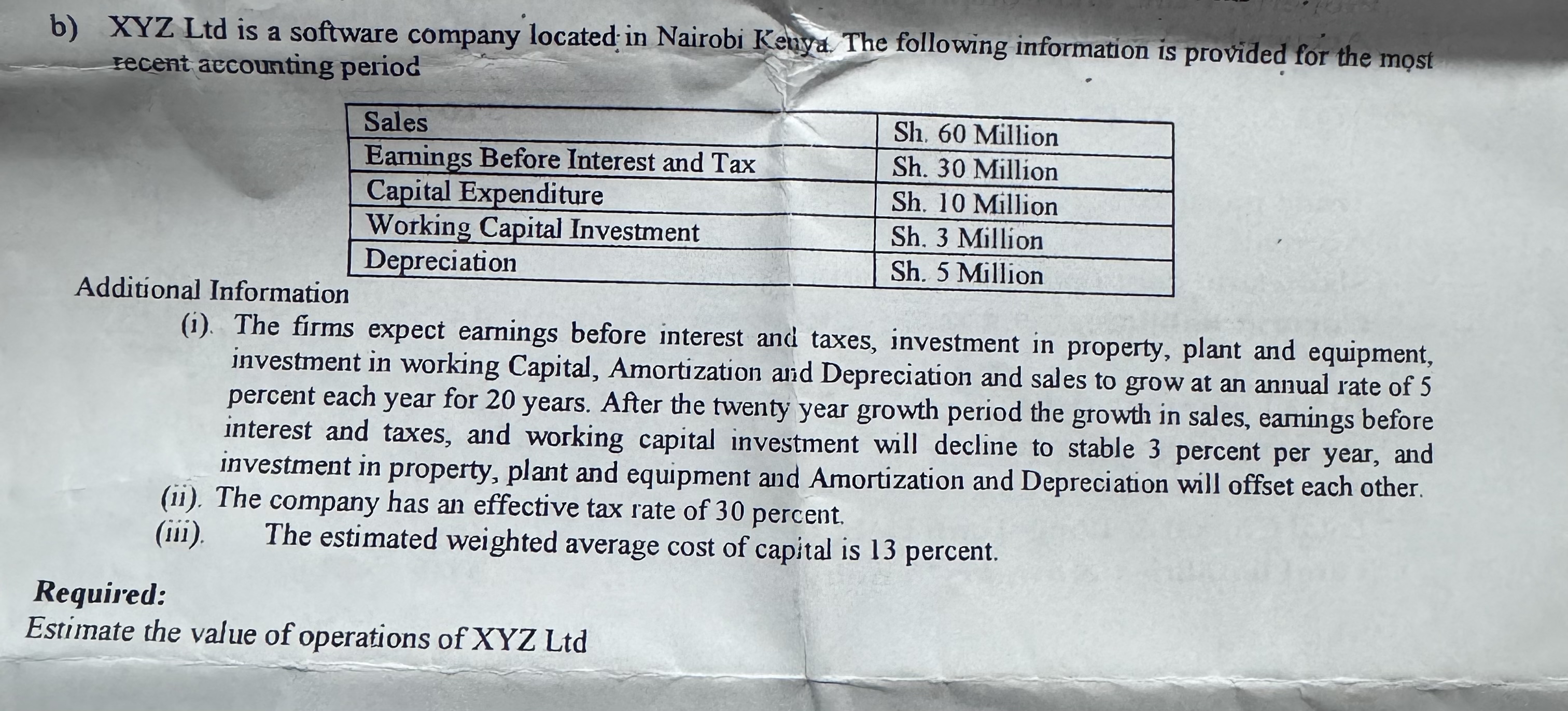 Solved b) ﻿XYZ Ltd is a software company located in Nairobi | Chegg.com
