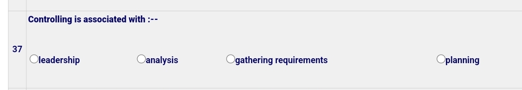 Solved Controlling is associated with :-- 37 ﻿leadership | Chegg.com