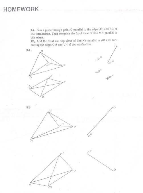 Solved 9A. ﻿Pass a plane through point \( ﻿O \) ﻿parallel to | Chegg.com