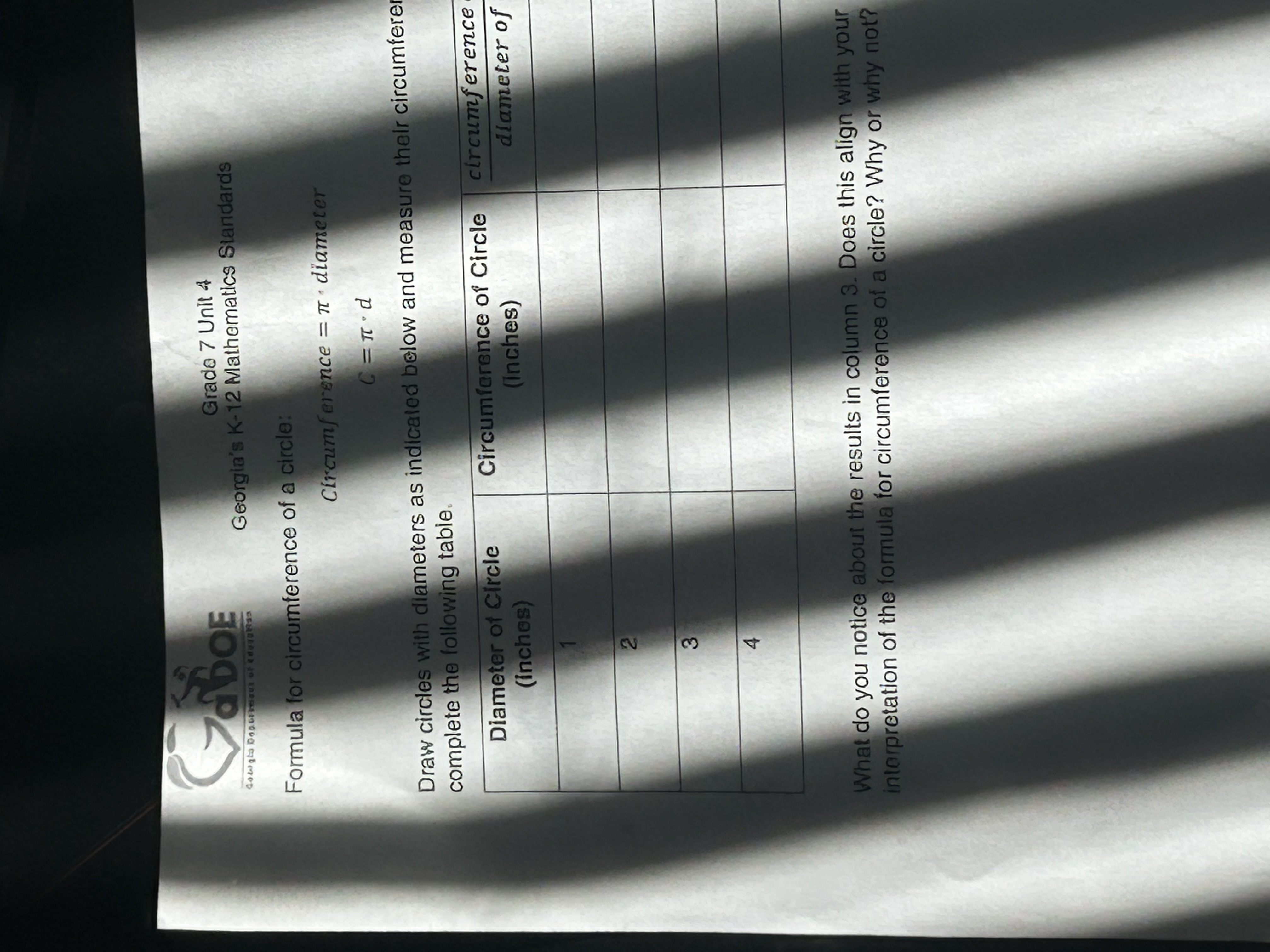 Solved code class="asciimath">Grado 7 ﻿Unit 4 ﻿Georgia's | Chegg.com