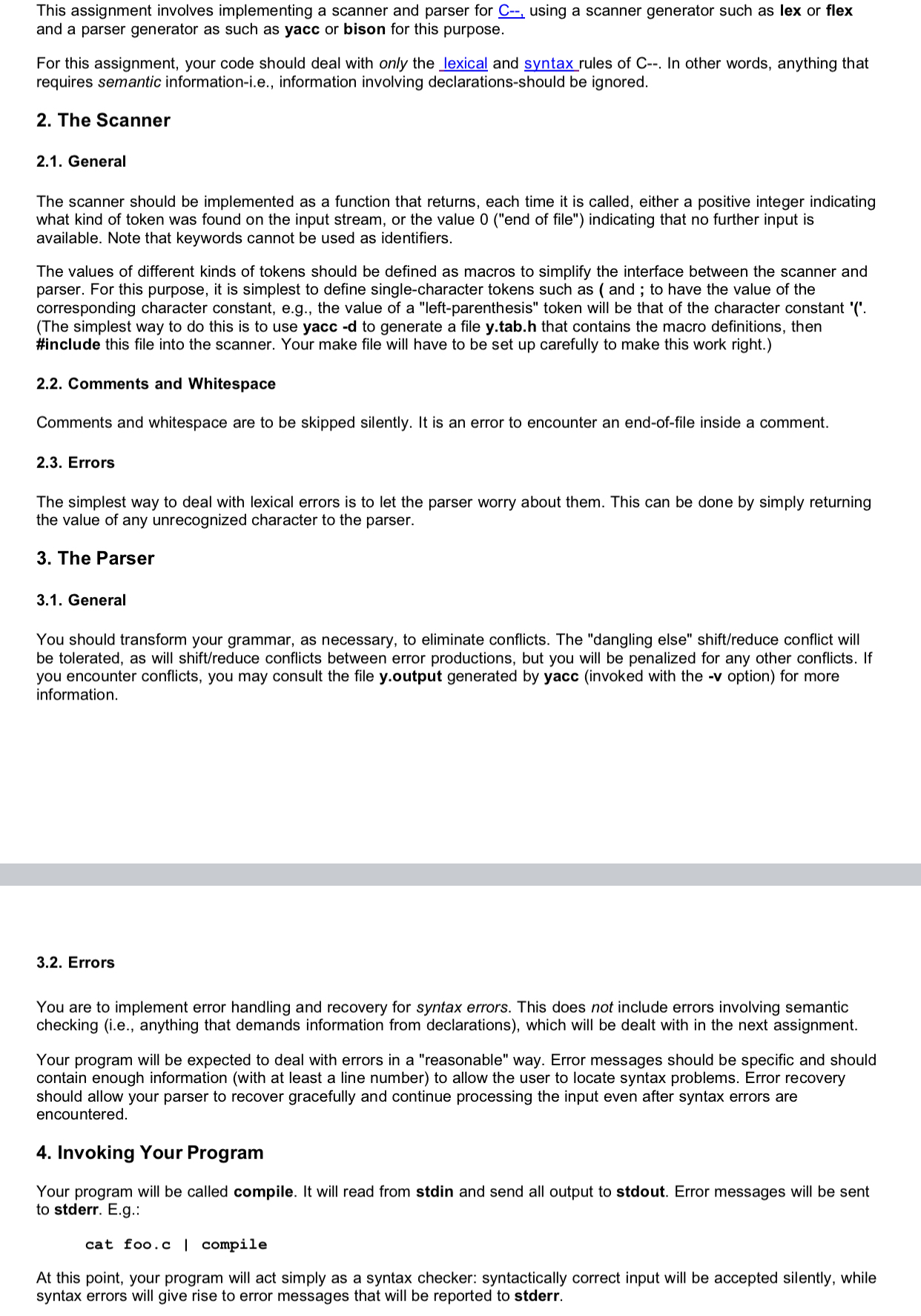 This assignment involves implementing a scanner and | Chegg.com