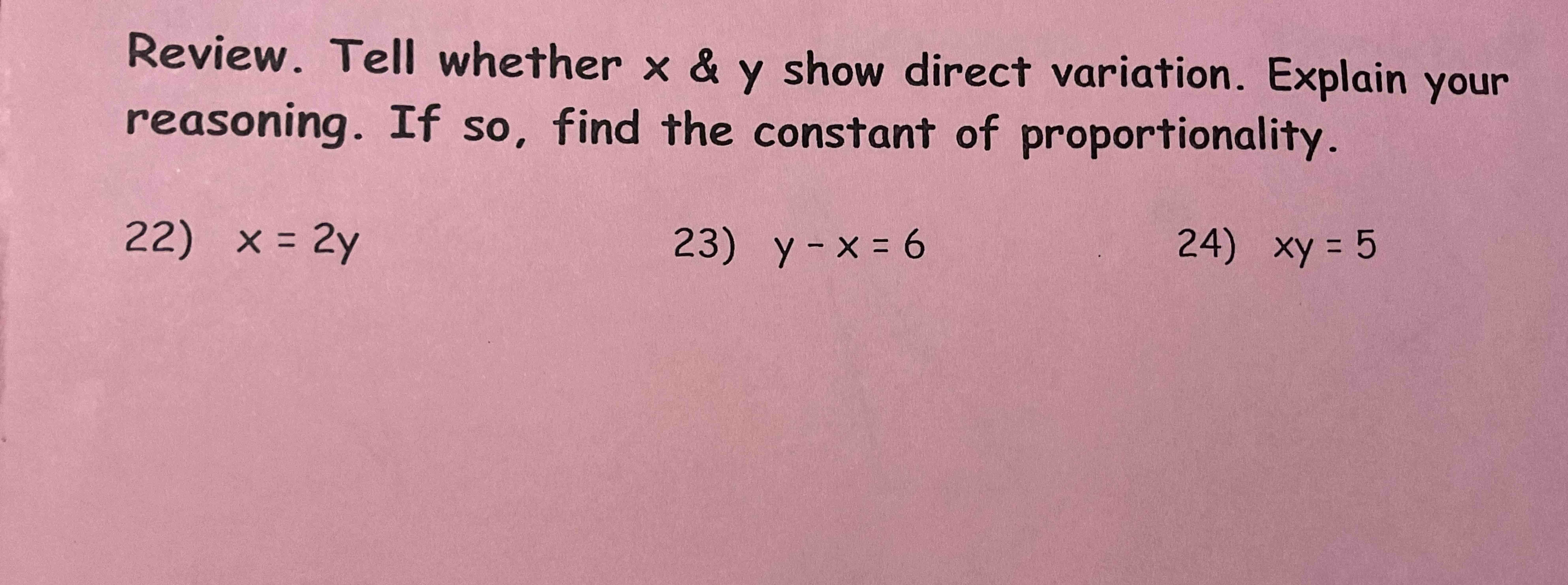 Solved code class="asciimath">Review. Tell whether x & y | Chegg.com