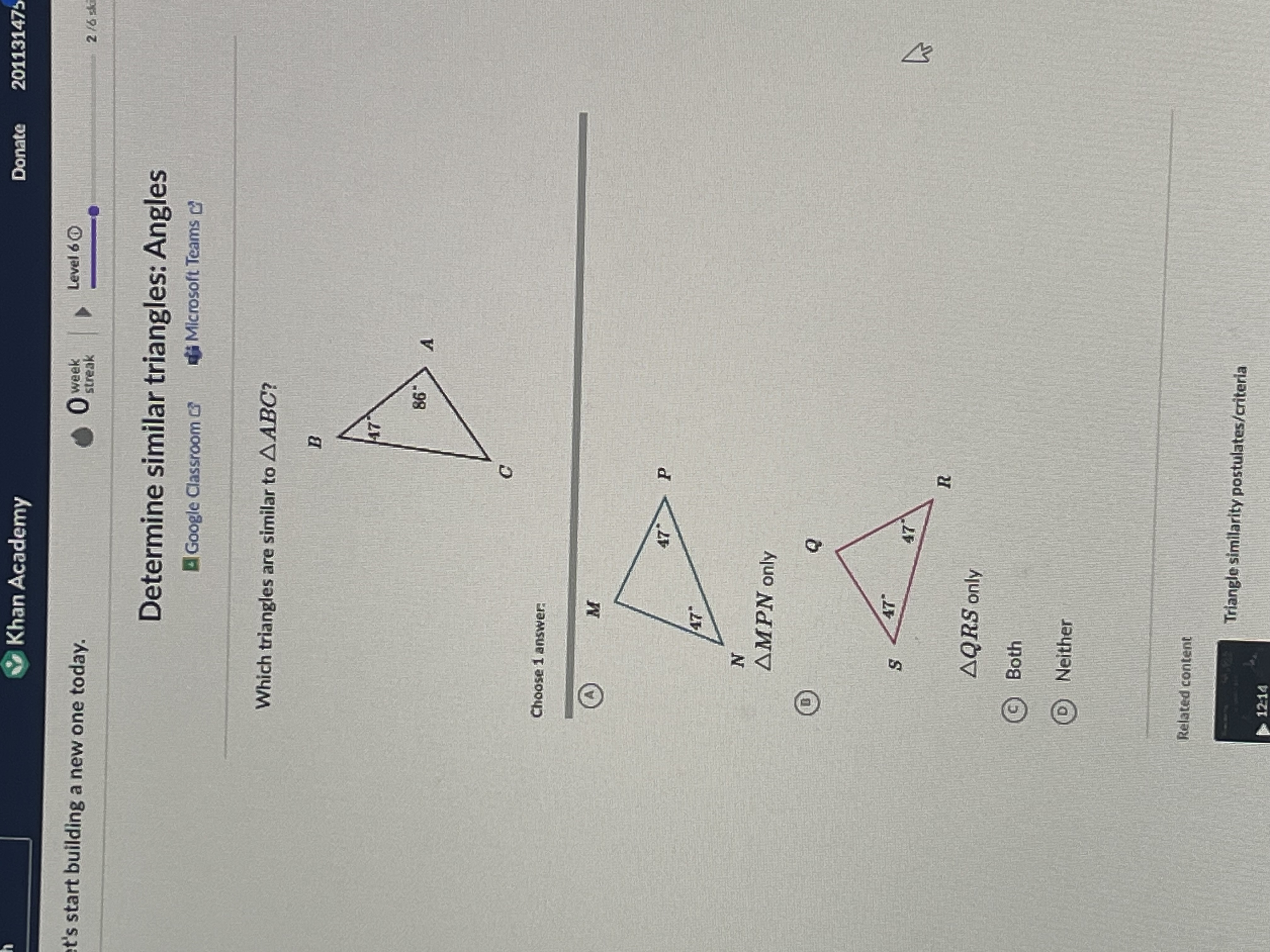 Solved code class="asciimath">Determine similar triangles: | Chegg.com