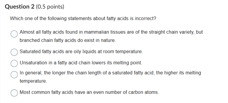 Solved Question 2 ( 0.5 ﻿points) ﻿Which one of the following | Chegg.com