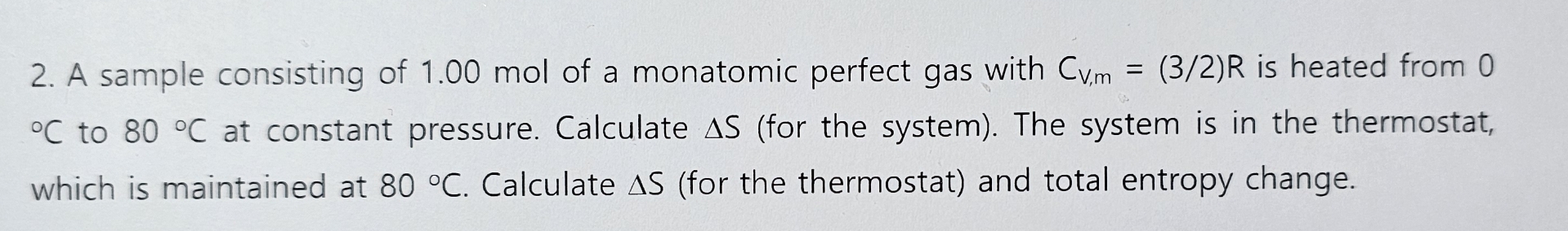 Solved A sample consisting of 1.00mol of a monatomic perfect | Chegg.com