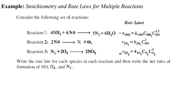 Example: Stoichiometry and Rate Laws for Multiple | Chegg.com