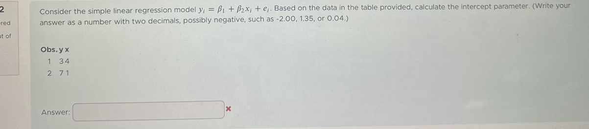 Solved Consider the simple linear regression model | Chegg.com