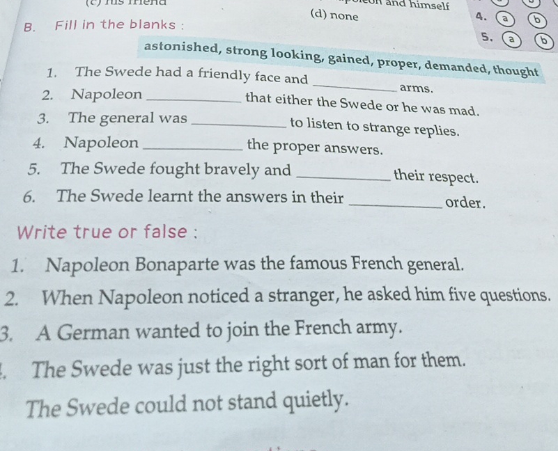 Solved B. ﻿Fill in the blanks : (d) ﻿none astonished, strong | Chegg.com