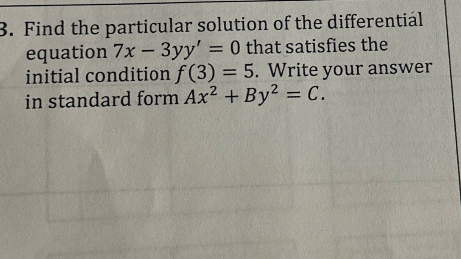 Solved Find the particular solution of the differential | Chegg.com