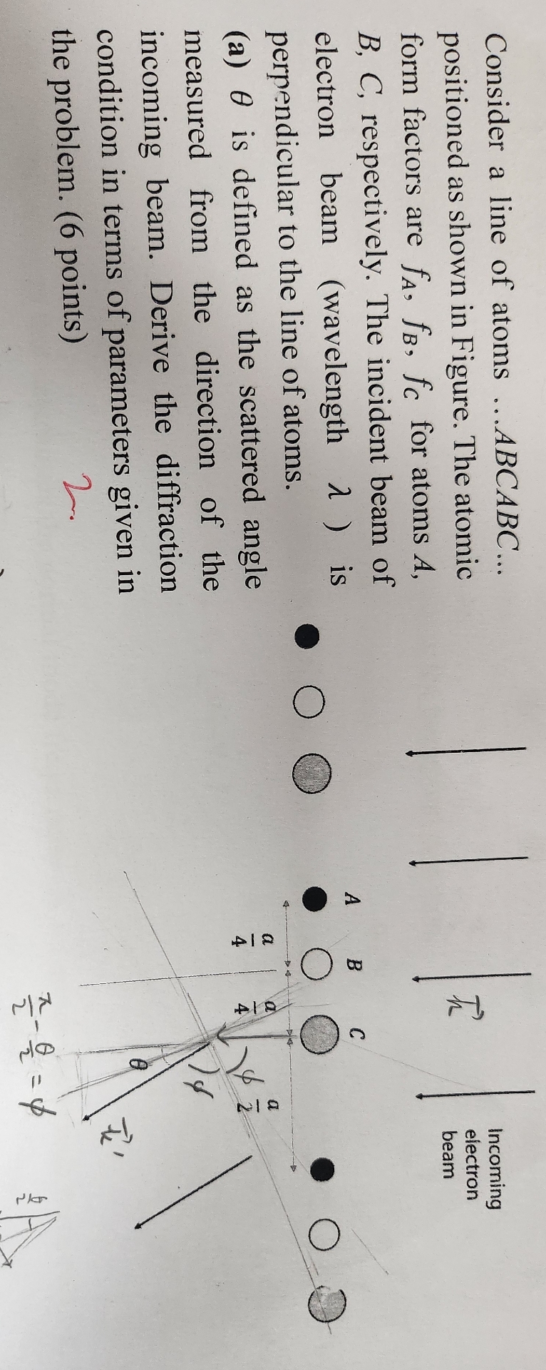 Solved Consider a line of atoms ...ABCABC... positioned as | Chegg.com