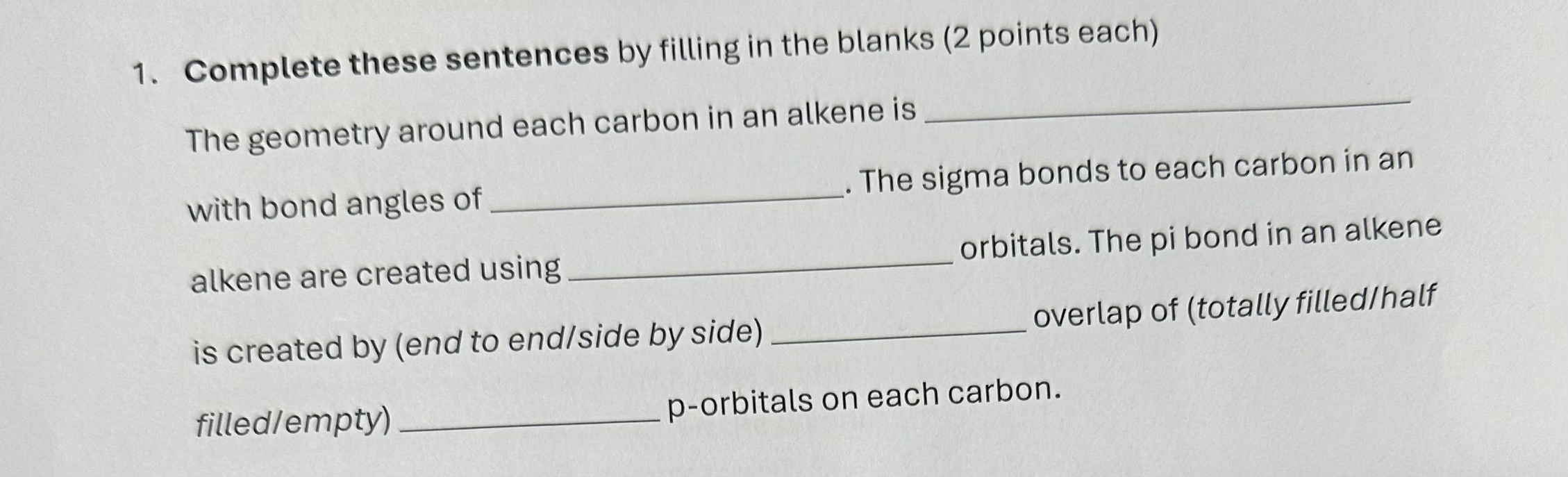 Solved Complete these sentences by filling in the blanks (2 | Chegg.com
