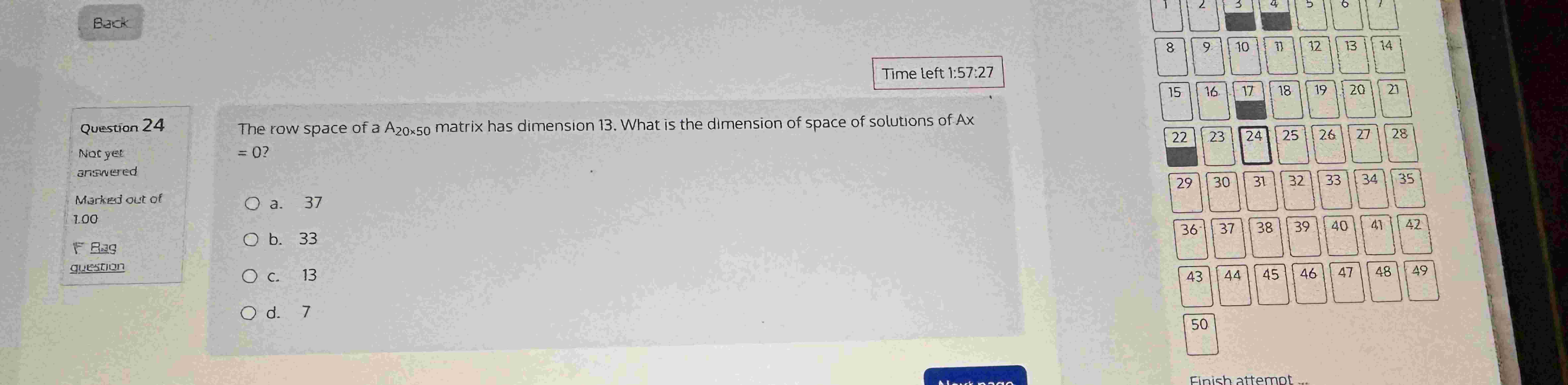 Solved code class="asciimath">The row space of a A_(20\times | Chegg.com