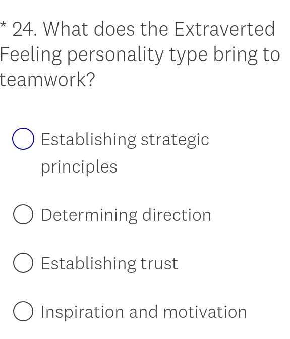 Solved What does the Extraverted Feeling personality type | Chegg.com