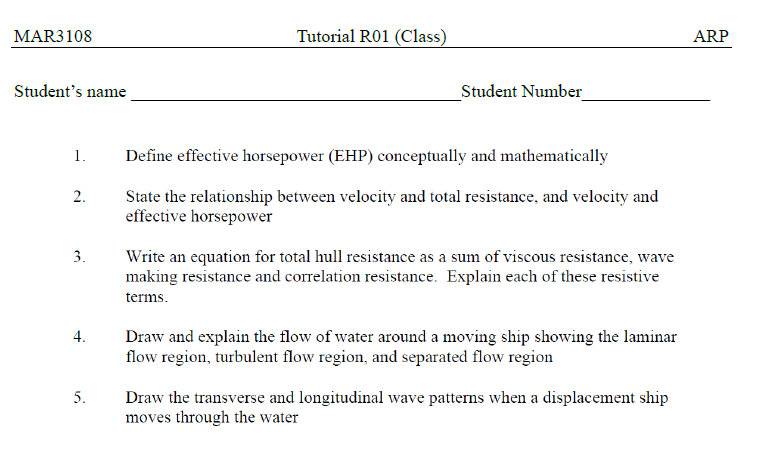 [Solved]: 1) Define effective horsepower (EHP) conceptually