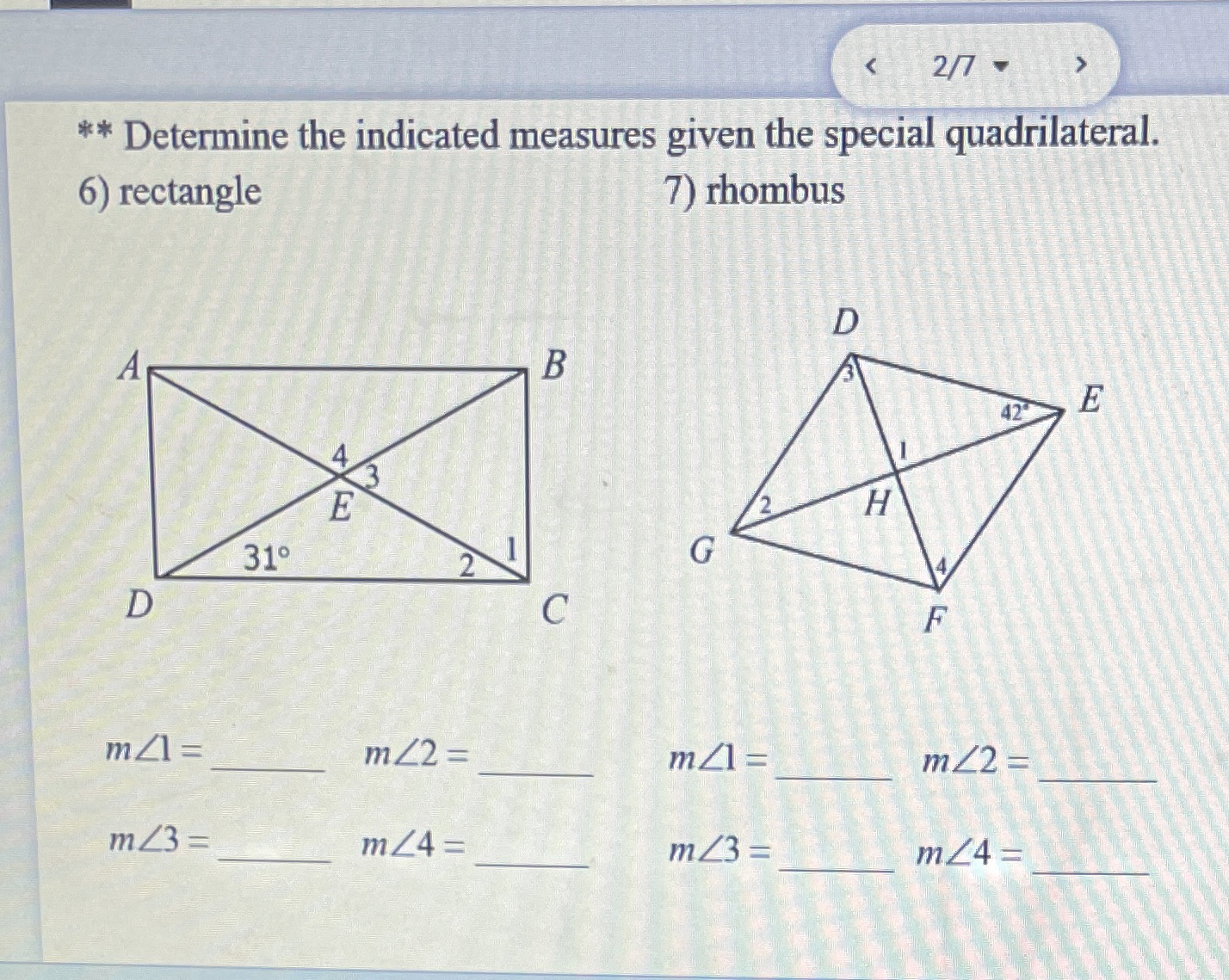 Solved 27** ﻿Determine the indicated measures given the | Chegg.com