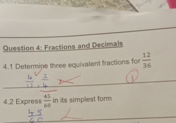 Solved Question 4: Fractions and Decimals 4.1 ﻿Determine | Chegg.com