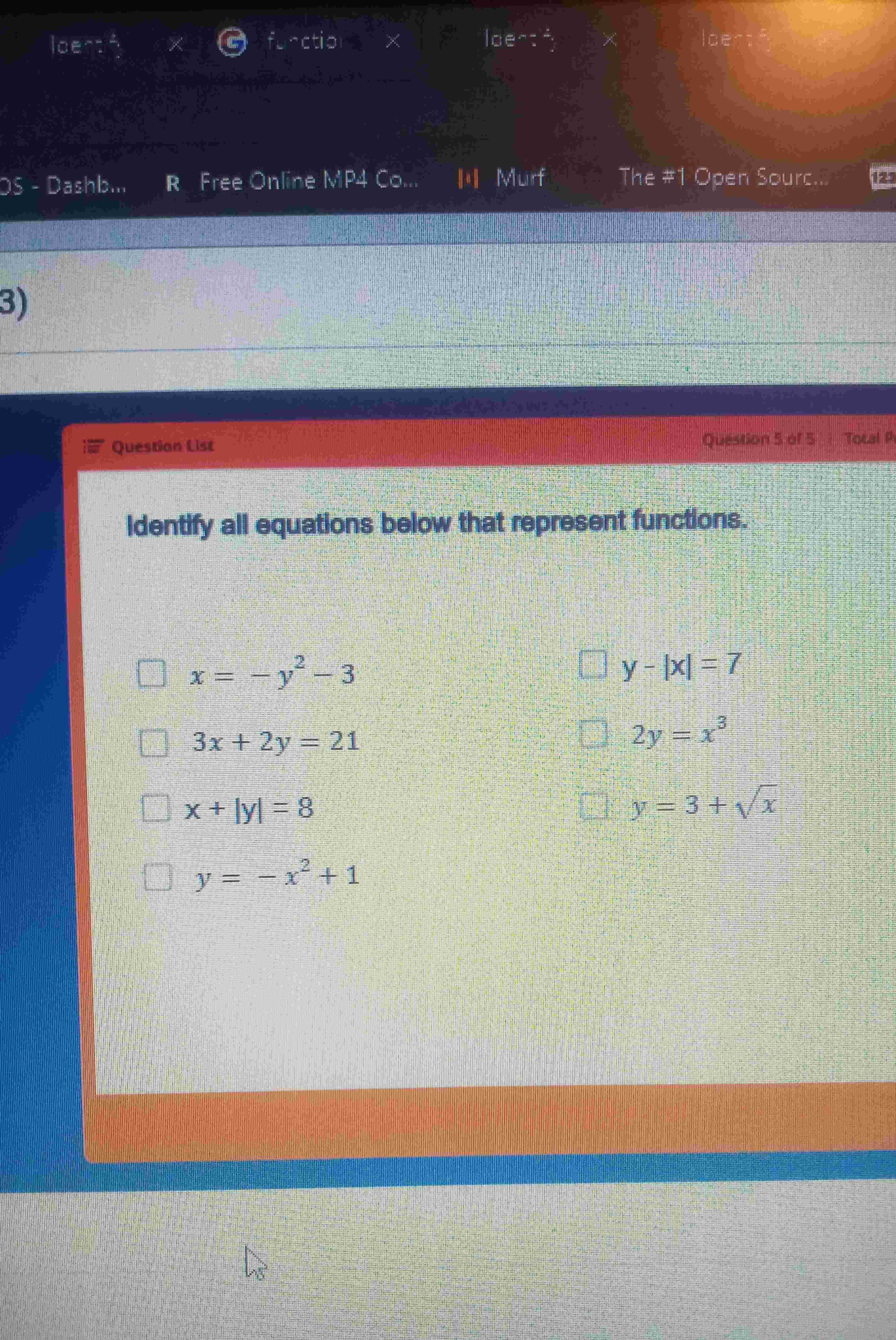 Solved code class="asciimath">Identify all equations below | Chegg.com