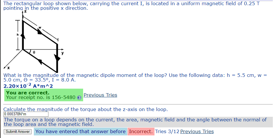 Solved The rectangular loop shown below, carrying the | Chegg.com