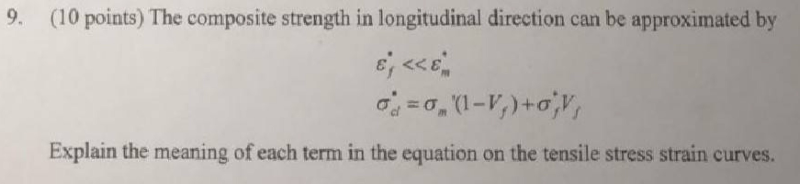 Solved (10 ﻿points) ﻿The composite strength in longitudinal | Chegg.com