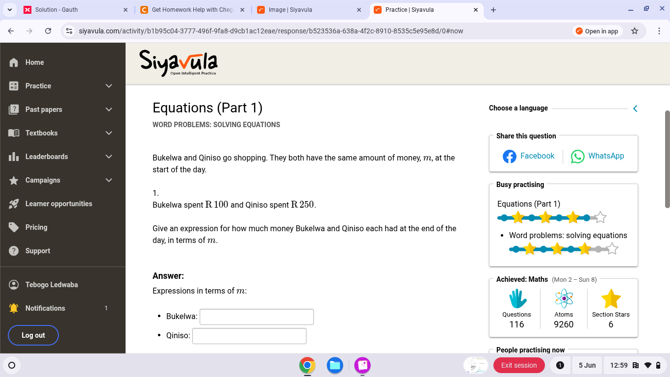 Solved code class="asciimath">Equations (Part 1) ﻿WORD | Chegg.com