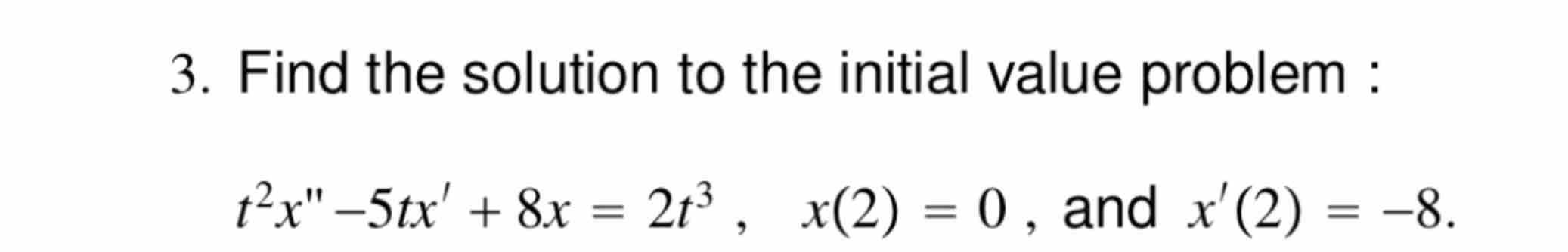 Solved Find the solution to the initial value problem | Chegg.com