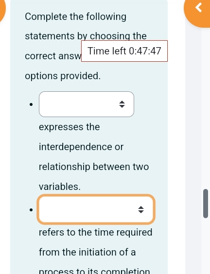 Solved Complete the following statements by choosing the | Chegg.com
