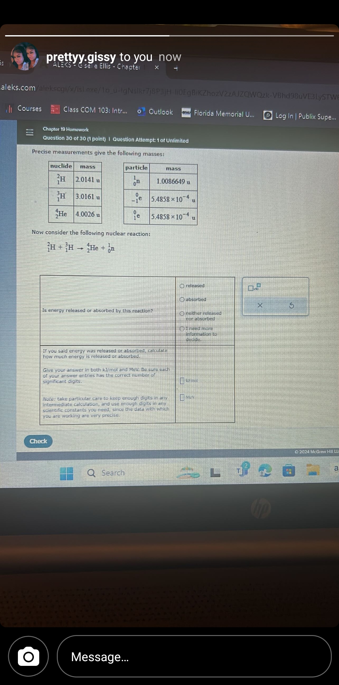 Solved Precise measurements give the following masses: Now | Chegg.com