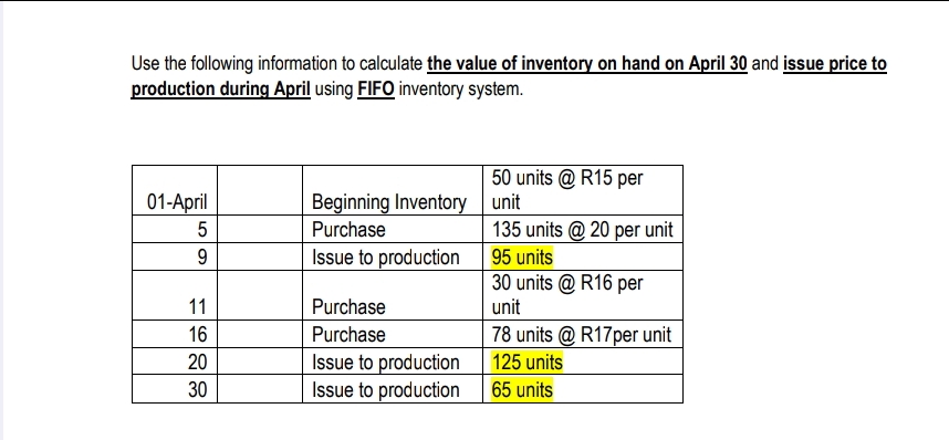Solved Use the following information to calculate the value | Chegg.com