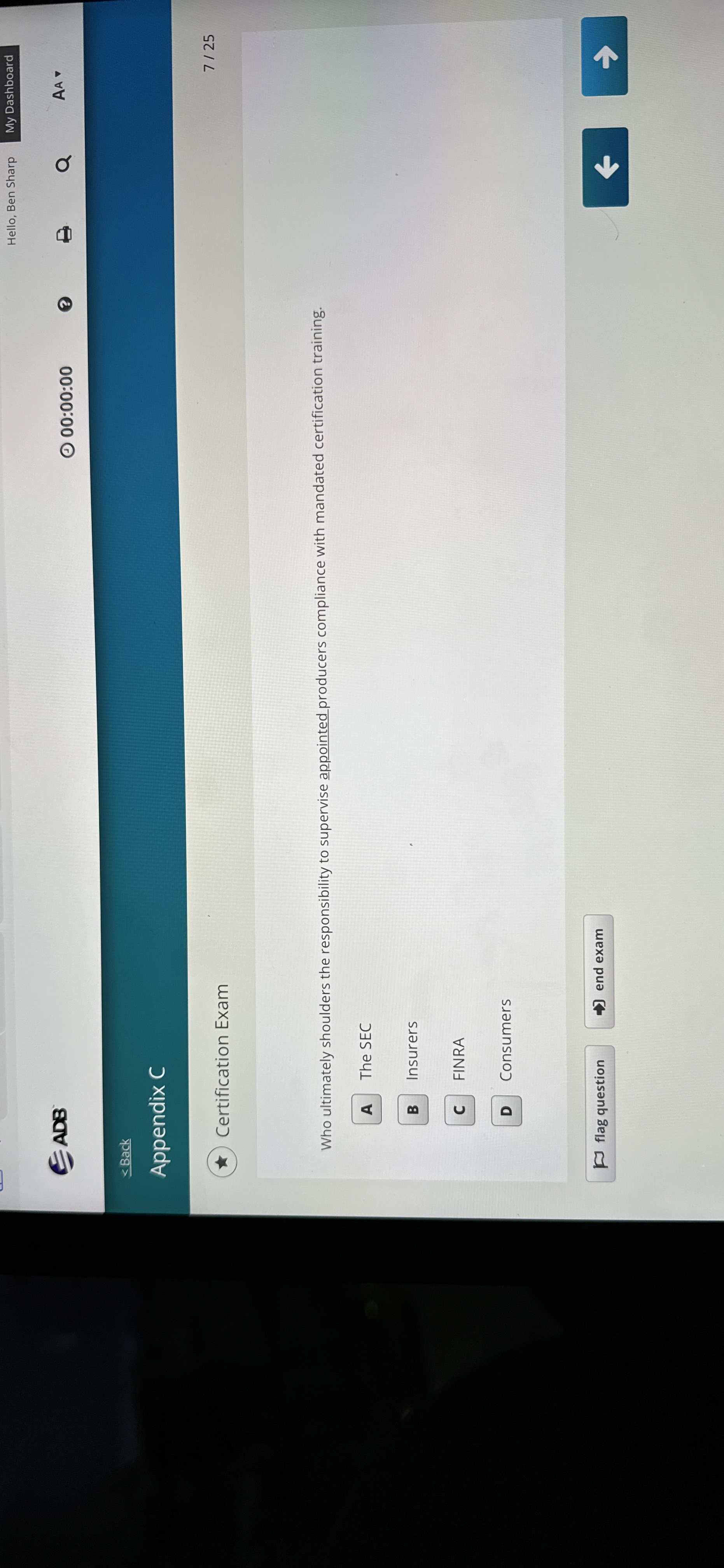 Solved Hello, Ben SharpMy DashboardADB00:00:00AA v725Who | Chegg.com