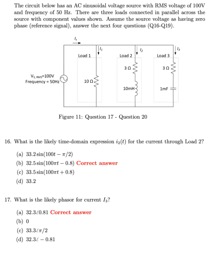 Solved The circuit below has an AC sinusoidal voltage source | Chegg.com