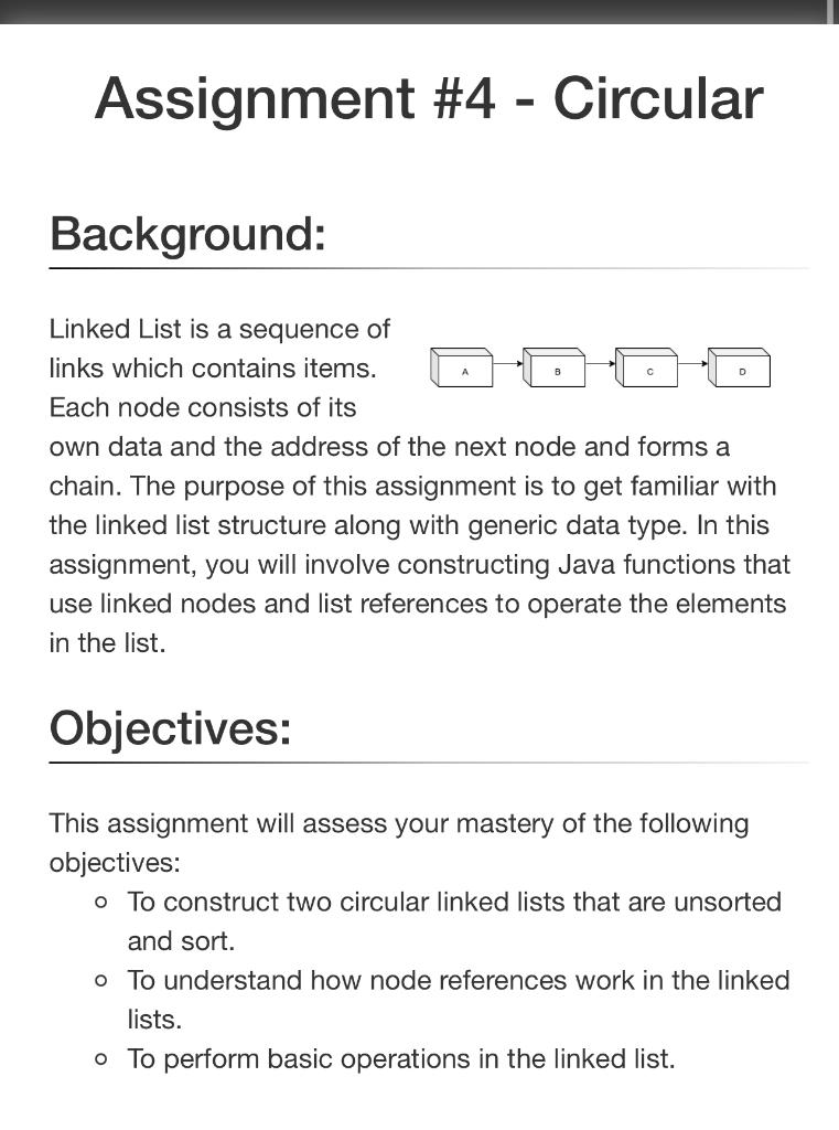 Solved Background: Linked List is a sequence of links which | Chegg.com