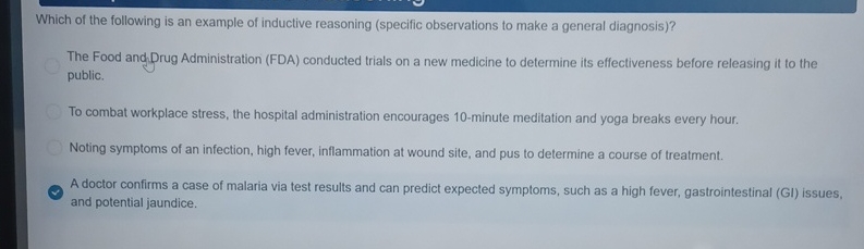 Which of the following is an example of inductive | Chegg.com