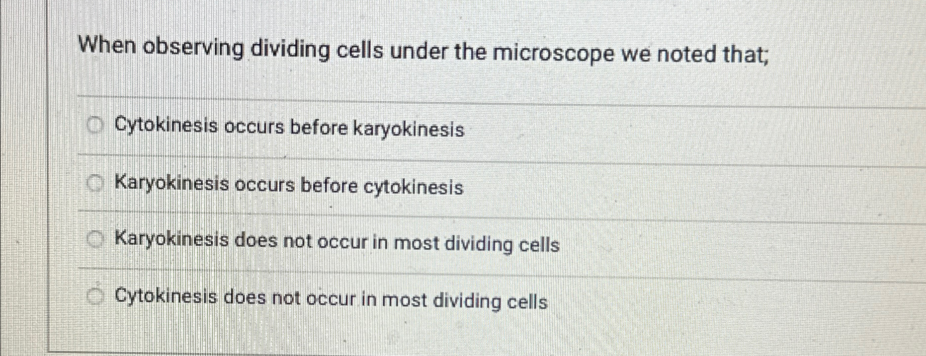 Solved When observing dividing cells under the microscope we | Chegg.com
