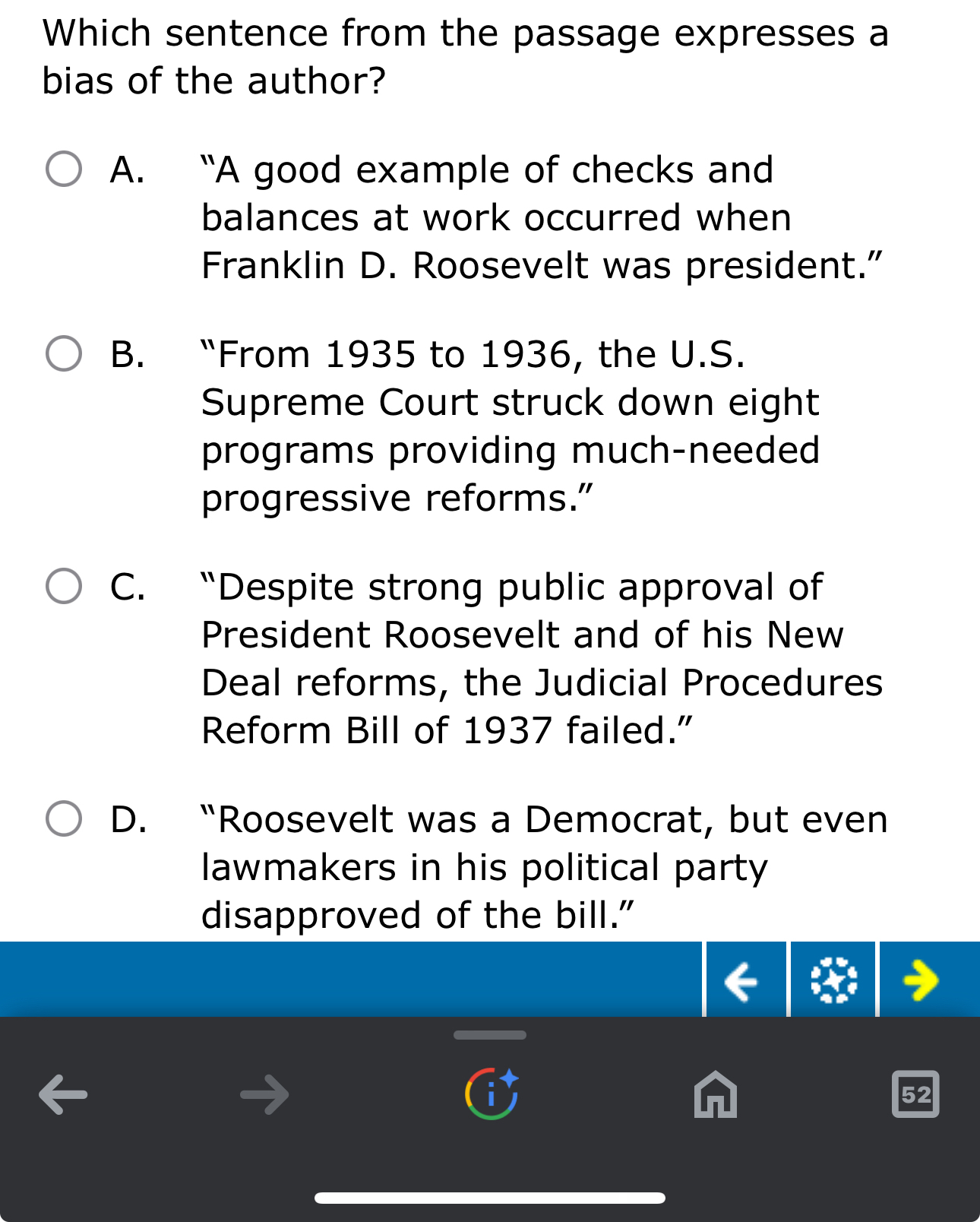 Solved Which sentence from the passage expresses a bias of | Chegg.com