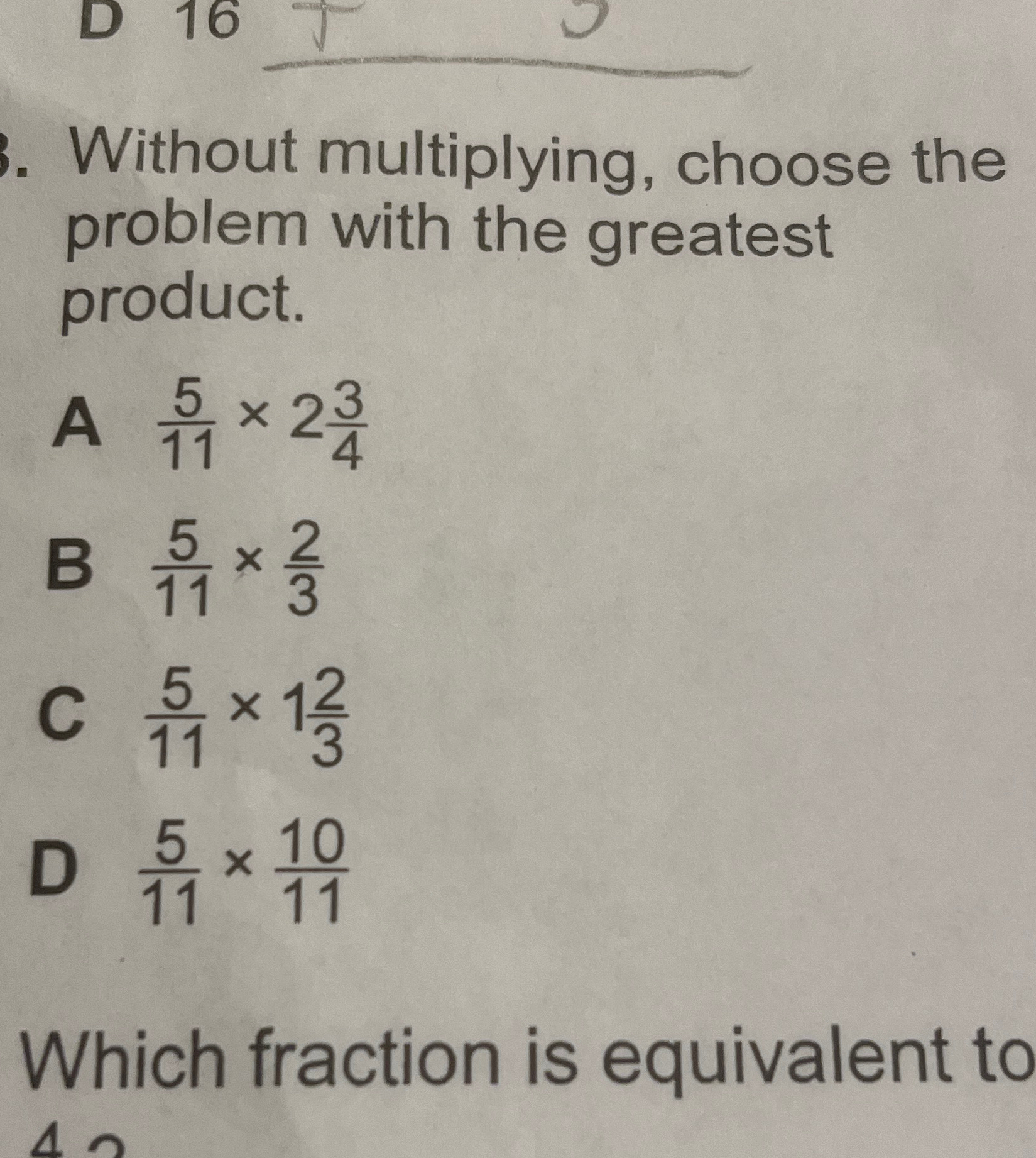 Solved How can I figure out Without multiplying, choose the | Chegg.com