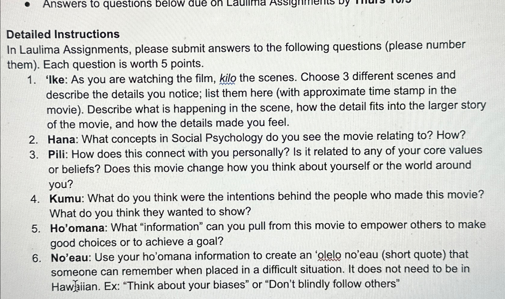 Solved Detailed InstructionsIn Laulima Assignments, please | Chegg.com