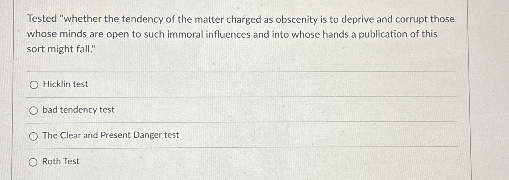 Solved Tested "whether the tendency of the matter charged as | Chegg.com